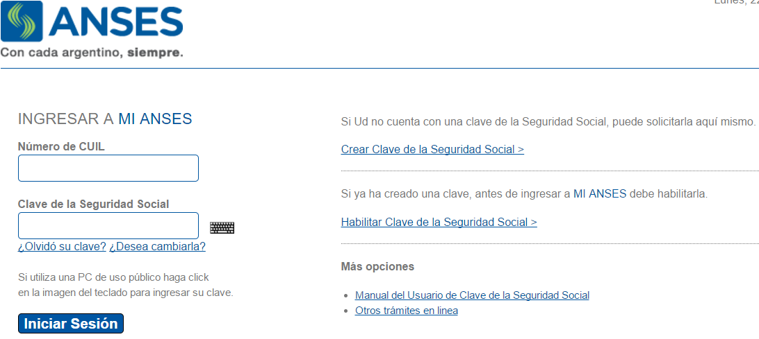 Entrar a Mi ANSES